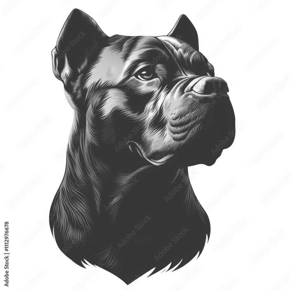 Black icon of Cane Corso dog icon png Minimalist flat icon, vector logo ...