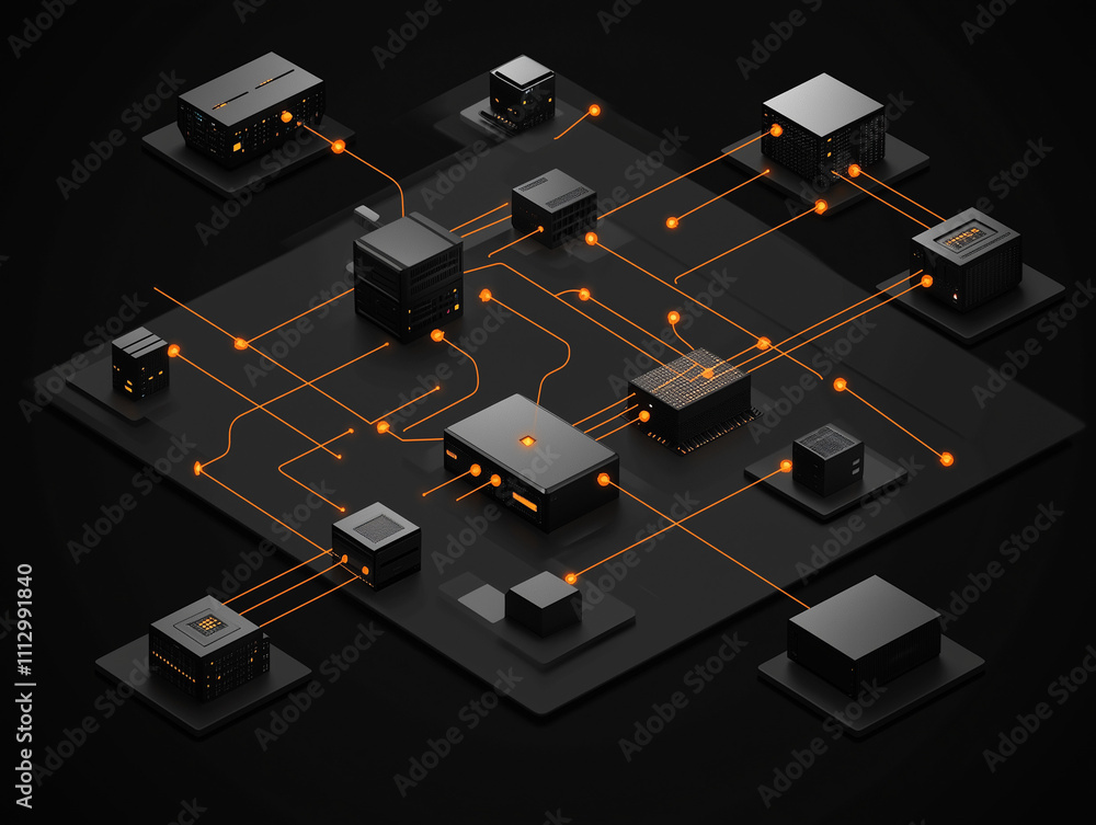 Animated Network Diagram Of Nat With Bidirectional Ip Flow Stock