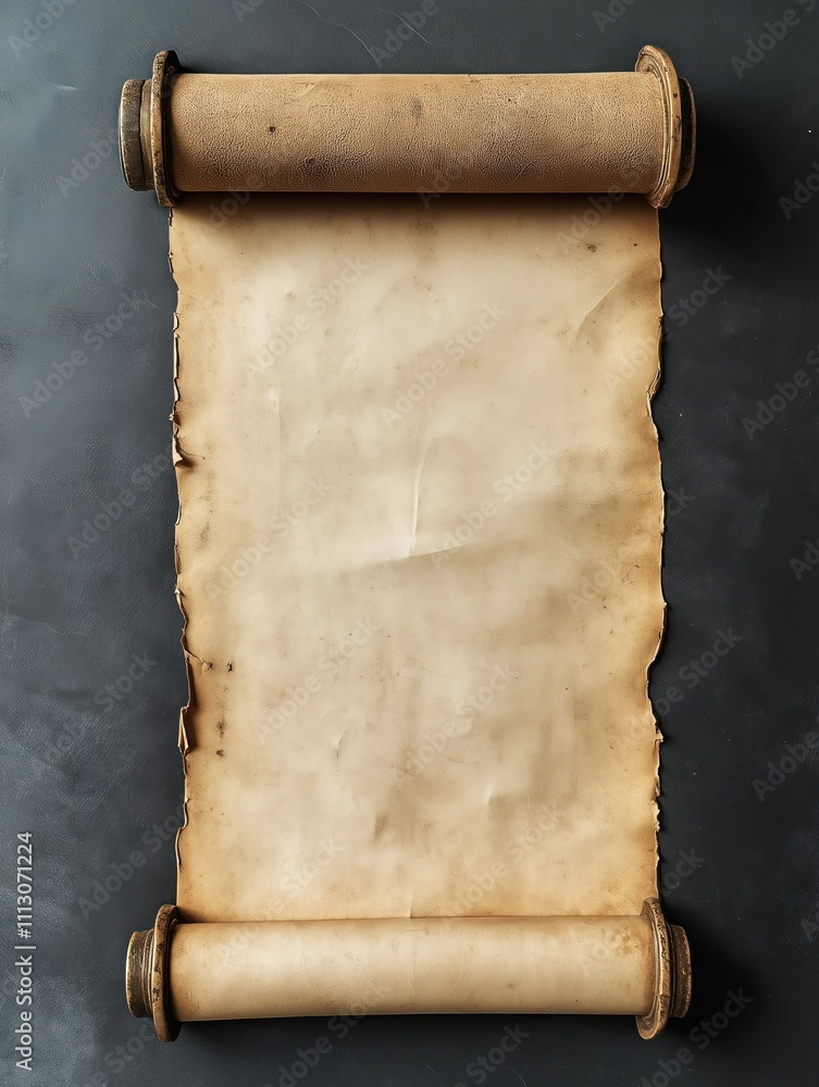 Vintage scroll of aged paper. Ancient historical document. Antique ...