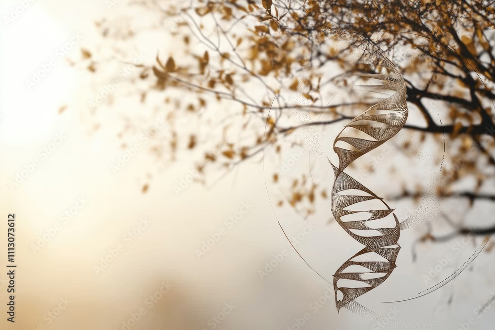 Ancestral connection - sleek family tree featuring entwined DNA icon ...
