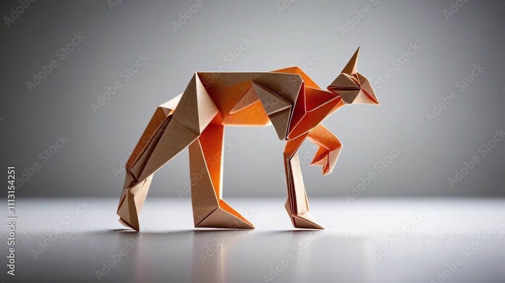 A paper origami figure, symbolizing transformation, unfolding into a ...