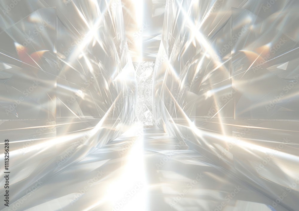 Foto de Stock White Light Rays Crystal Prism Glow Luminescent ...