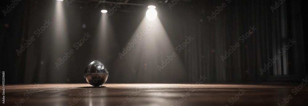 Focused spotlight shining on a single object on the stage, spotlight ...