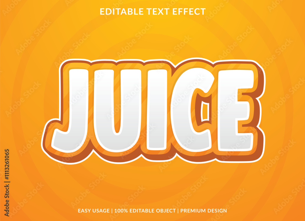 juice text effect template design with modern and abstract style use ...