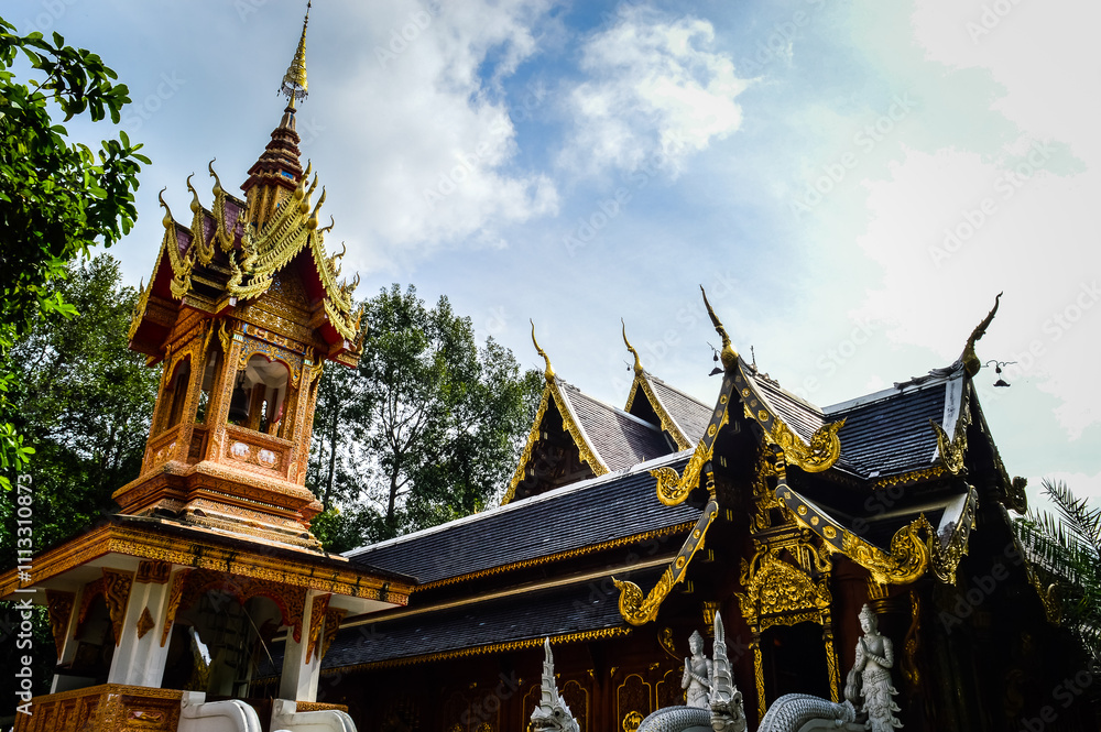Chapel, Architecture Lanna, Symbols of Buddhism at Wat Ram Poeng ...