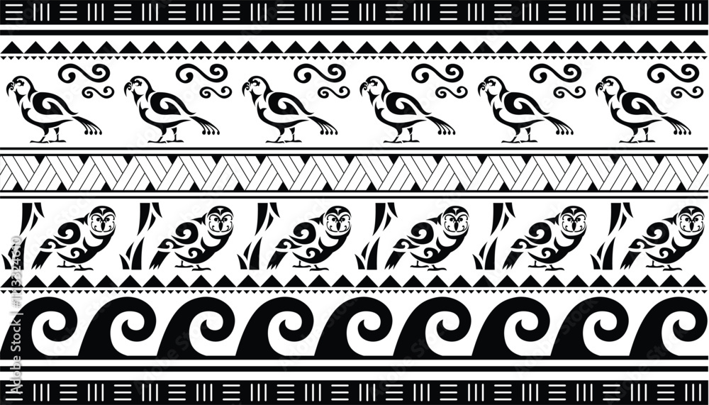 Maori Polynesian indigenous Pattern Background Wallpaper Banner ...
