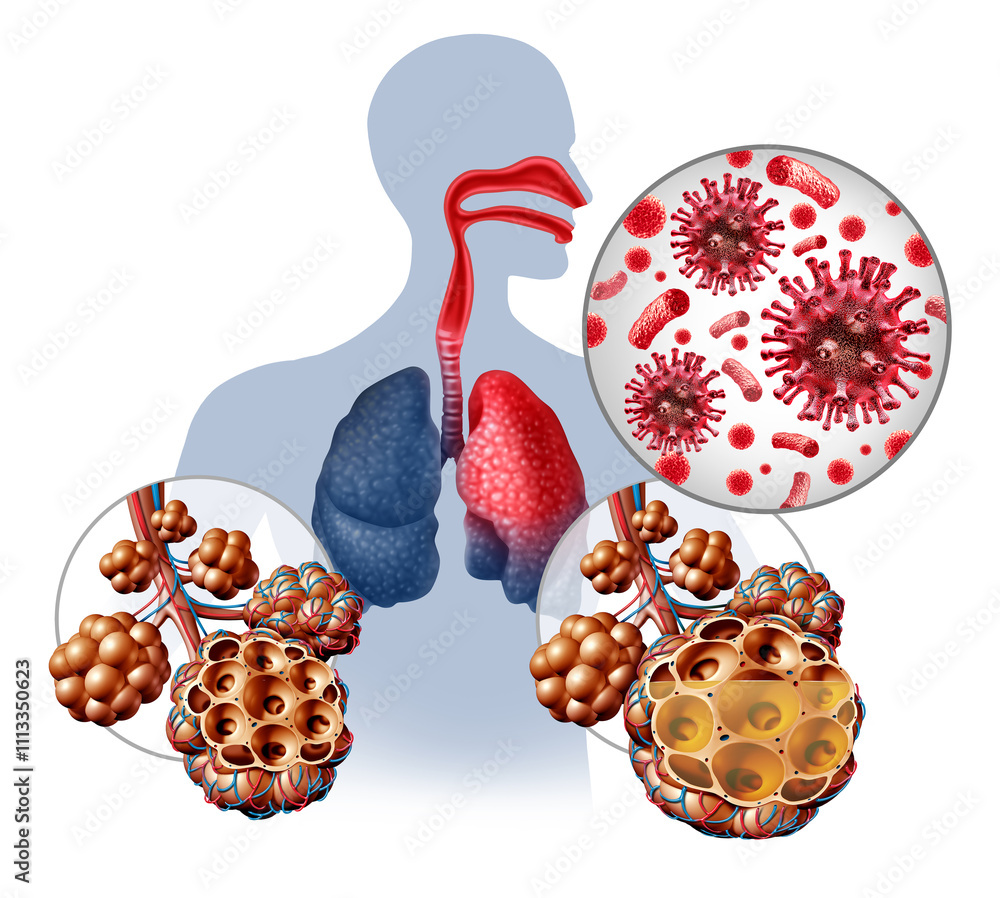 Acute Respiratory Disease or ARD affecting different parts of the ...