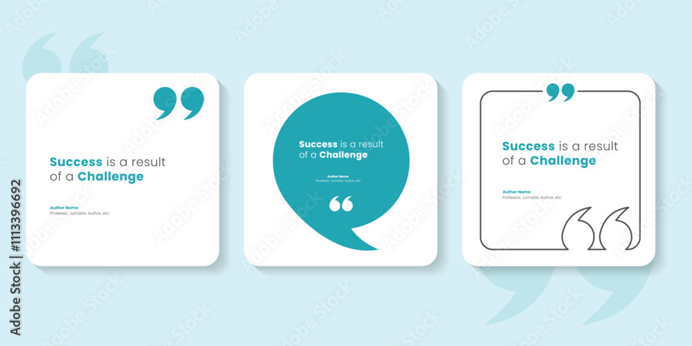 Set Bubble testimonial banner, quote, infographic. Social media post ...