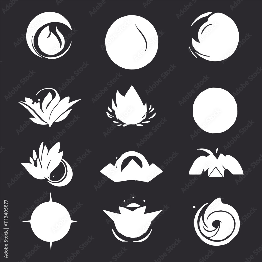 Logo icon collection design concept creative logo circle can be used ...