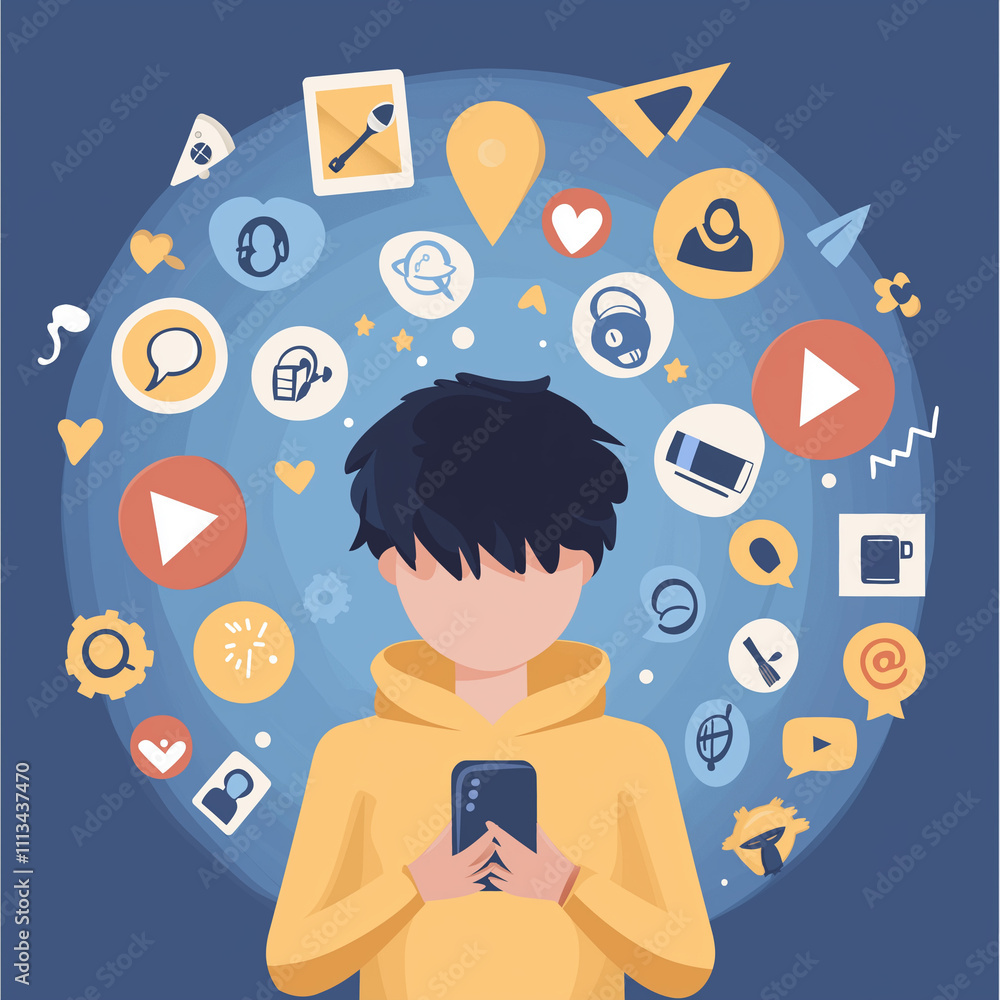 Cyberbullying social media safety concept. This image file depicts ...