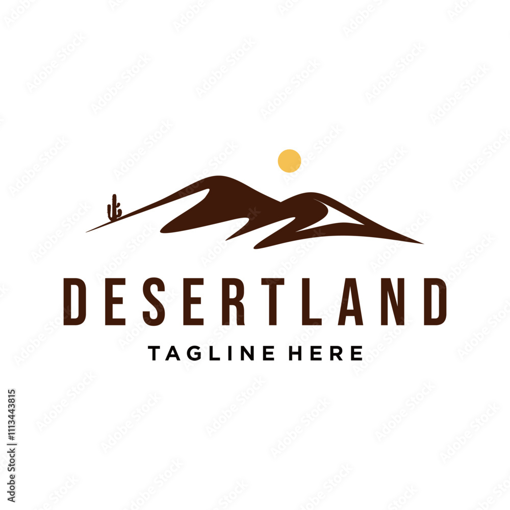 Konsep desain ilustrasi vektor logo gurun sahara Stock Vector | Adobe Stock