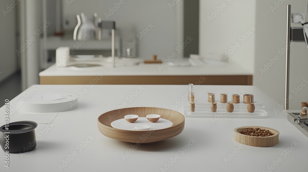 Sensory testing environment with professionals evaluating product ...