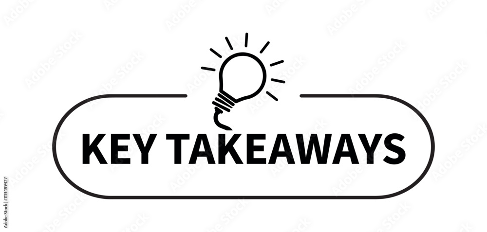 Key takeaways text on white background Stock Vector | Adobe Stock