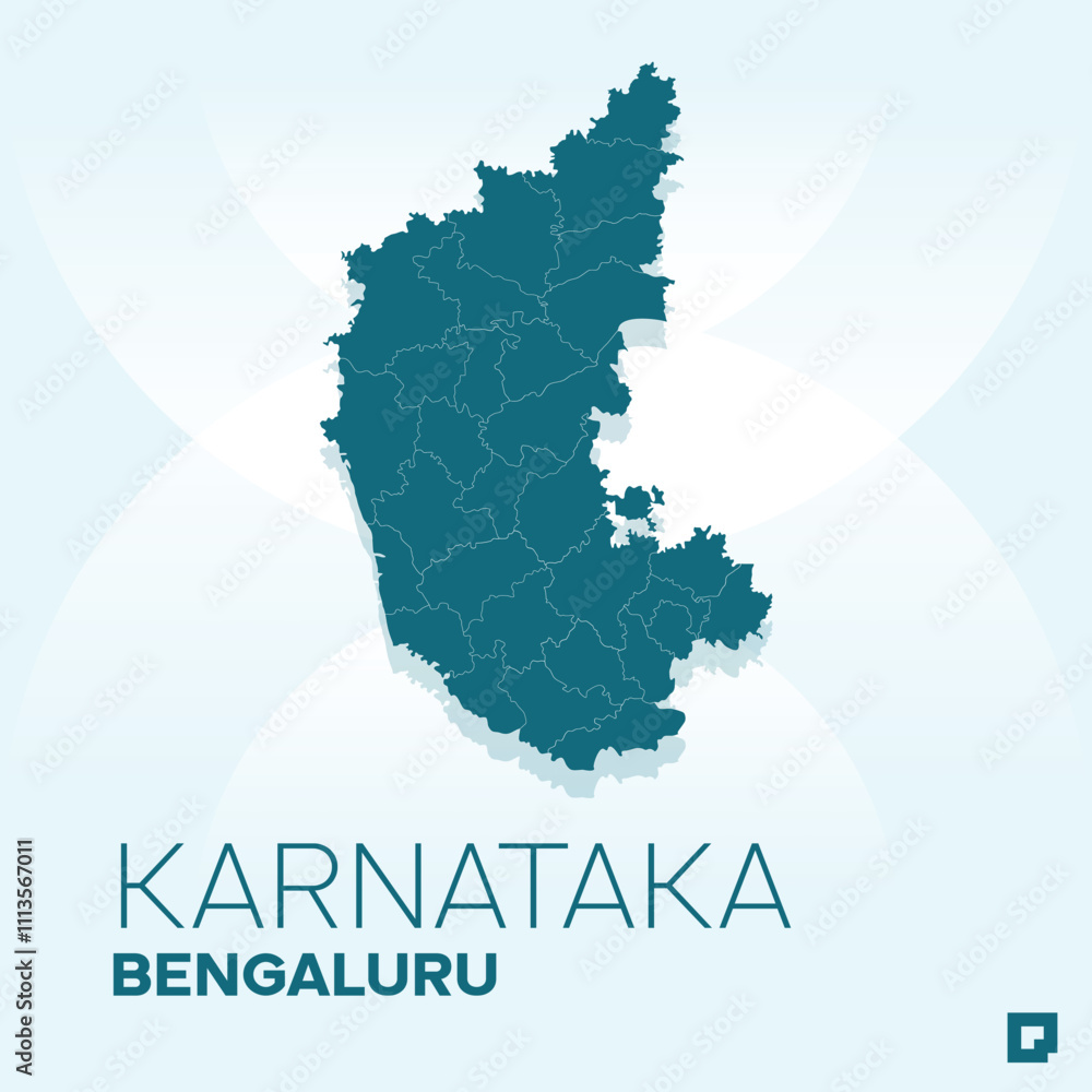 Karnataka vector map, Vector map of Karnataka, editable eps, AI files ...