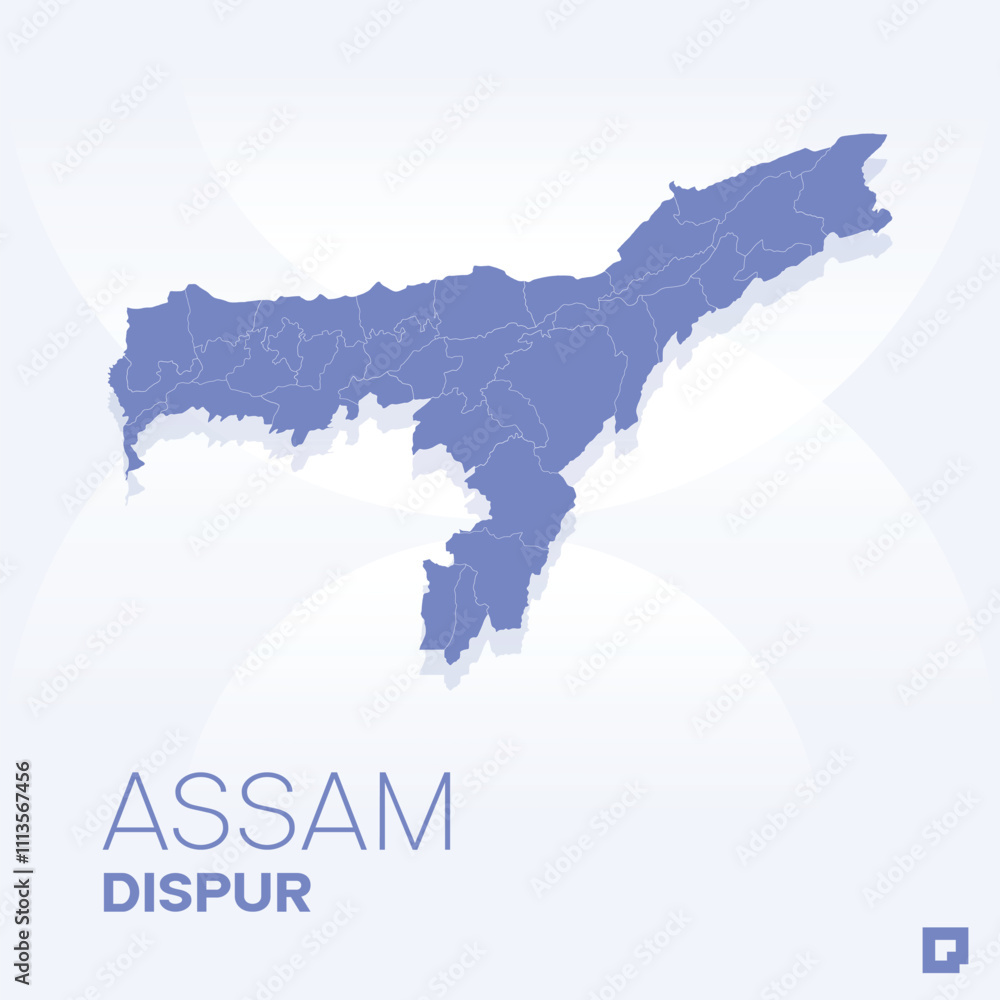 Assam vector map, Vector map of Assam, editable eps, AI files, Vector ...