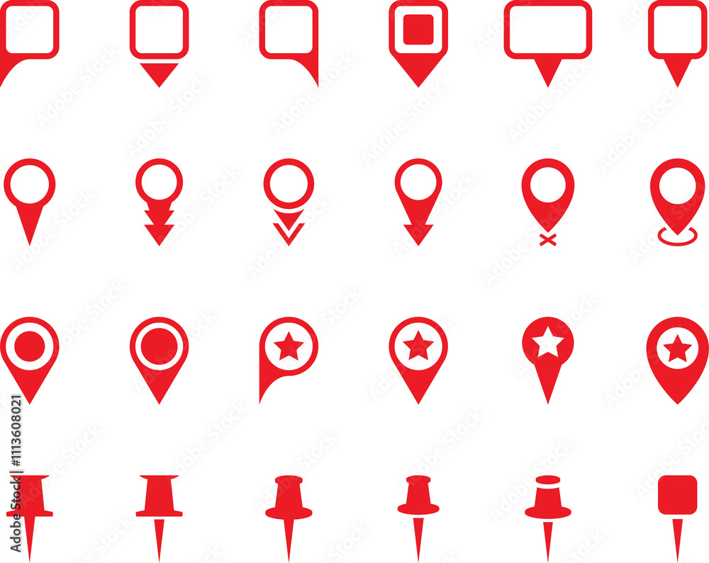 Map Pin icon. Pointer Navigation Symbol. Flag Mark, Place Location ...