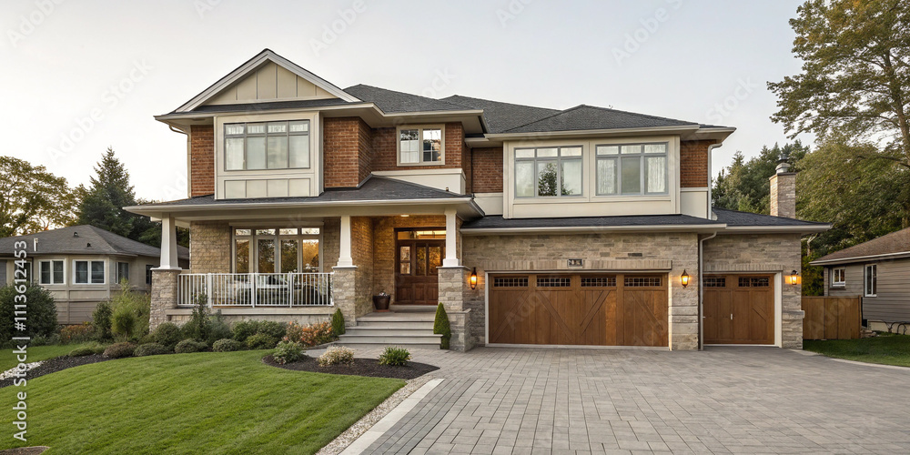 Split Level House Front View Stock Photo | Adobe Stock