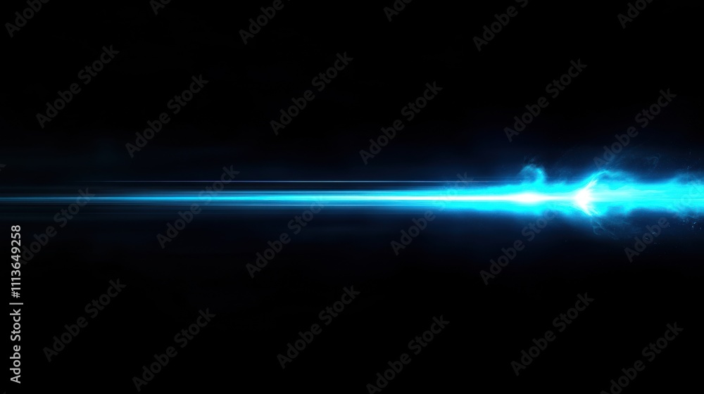 Isolated futuristic weapon muzzle flash on a solid black background ...