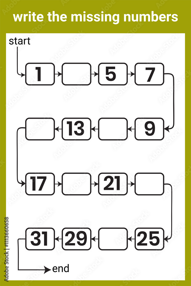 Write the missing number Mathematics worksheet, Math activity Education ...
