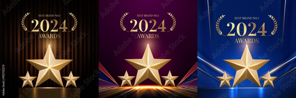 Best Award gold laurel wreath badge logo design tree star vector ...