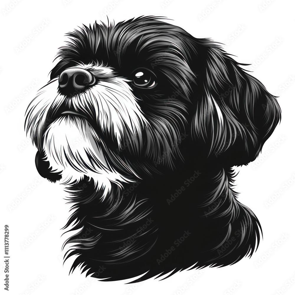 Black icon of Shih Tzu dog icon png Minimalist flat icon, vector logo ...