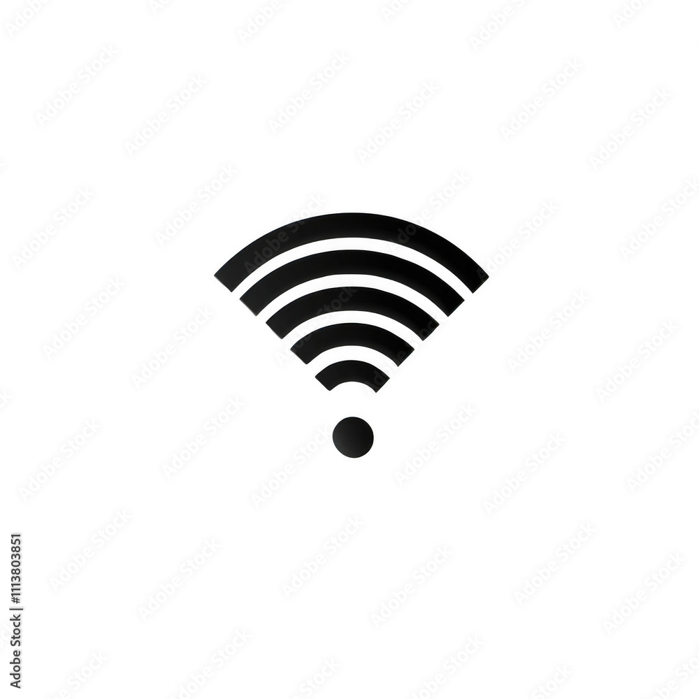 Black icon of Wi-Fi icon png Minimalist flat icon, vector logo style ...
