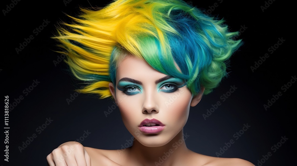 Mesmerizing and vibrant hair color design featuring a carnival inspired ...
