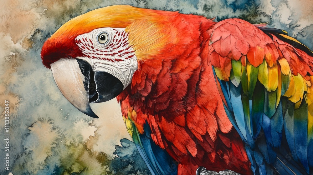 Scarlet Macaw is a breathtaking portrayal of one of the most vibrant ...