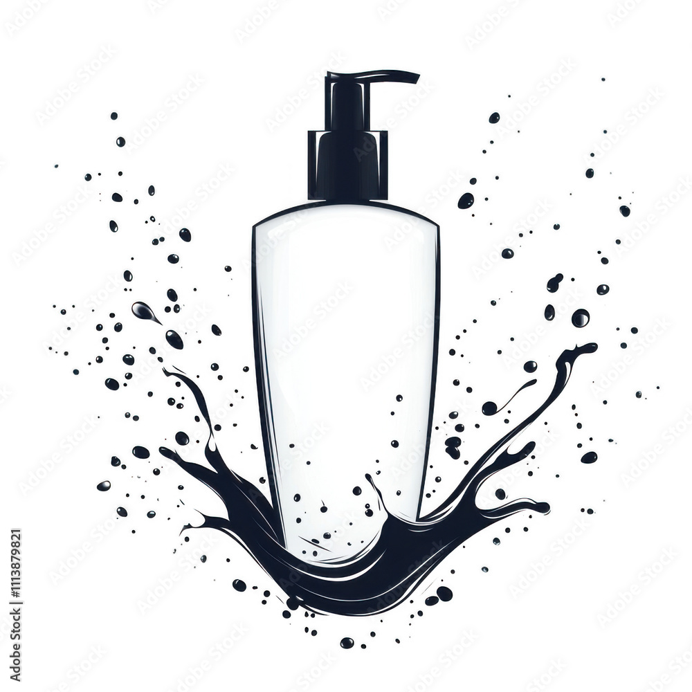 Black Shampoo icon png Minimalist flat icon, vector logo style sign ...