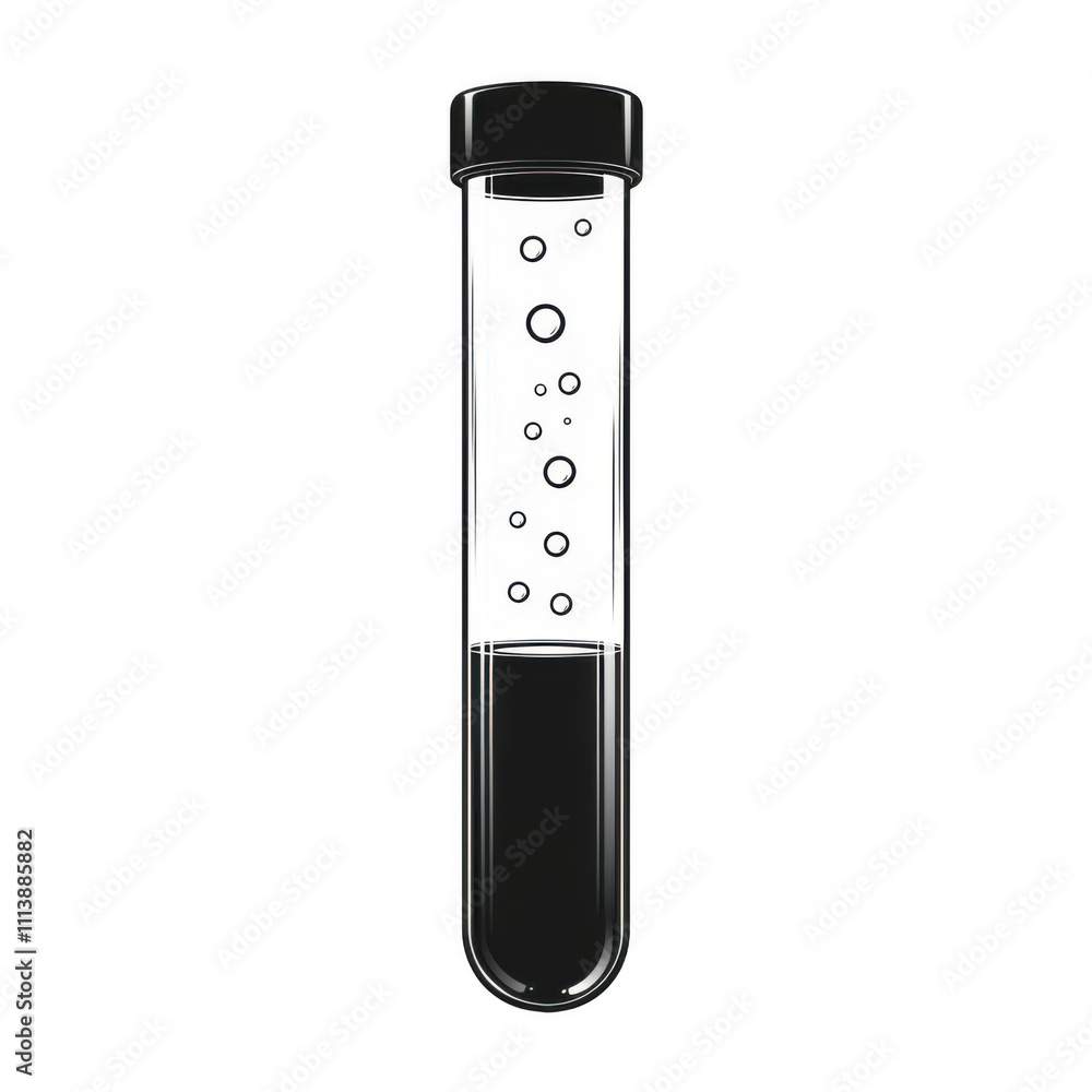 Black Test Tube icon png Minimalist flat icon, vector logo style sign ...