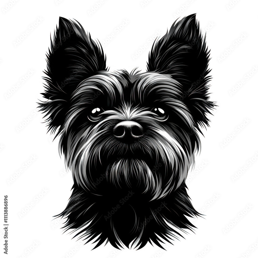 Black Yorkshire Terrier dog icon png Minimalist flat icon, vector logo ...
