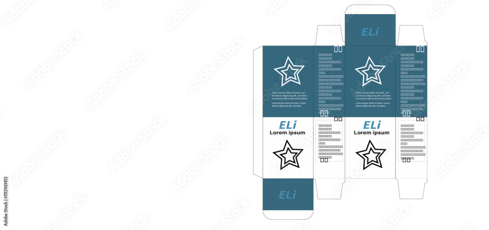 ELi Packaging box design template layout with Box die line, icon ...
