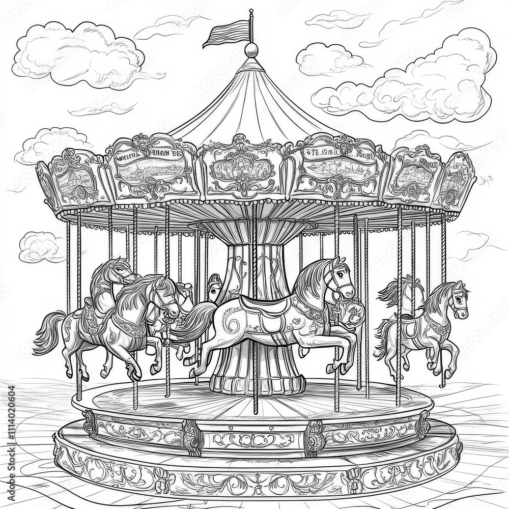 Illustration Stock Coloring page for kids with animals instead of ...