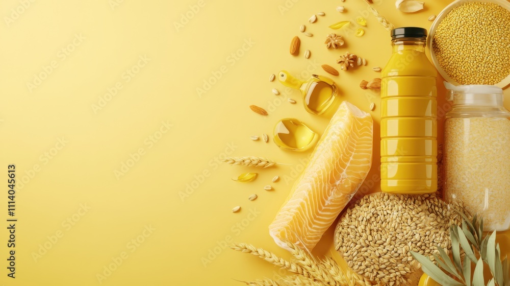 Healthy Eating Habits: A Balanced Diet of Grains, Oils, Fish and Nuts ...