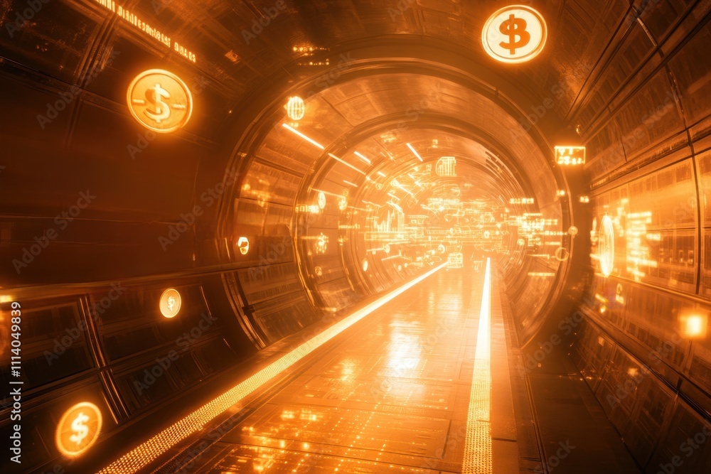 Investment pathway a golden bridge of coins leading to a vault in a ...