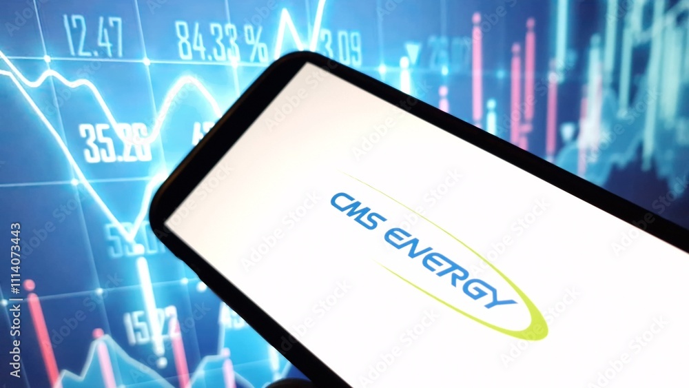 Konskie, Poland - December 02, 2024: CMS Energy company logo displayed ...