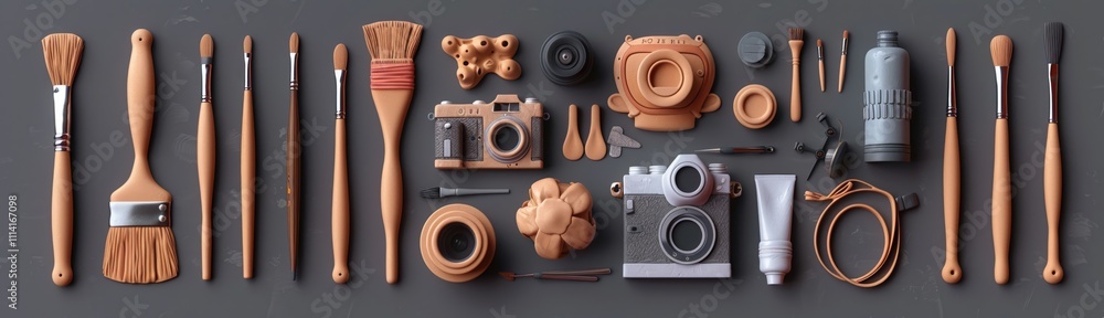 Design a series of 3D clay icons that represent various food and ...