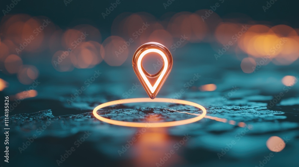 Location 3D Location Pin A 3D location pin with an animated pulsating ...