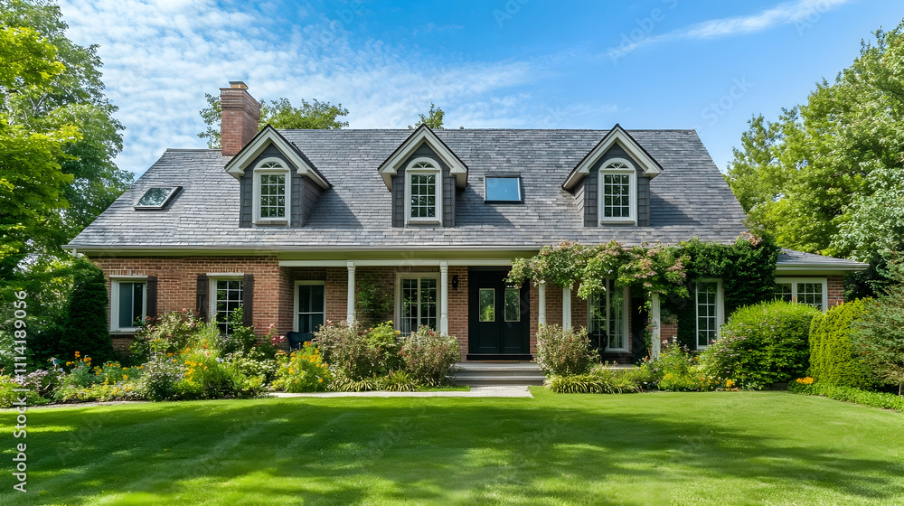 Romantic French Provincial Chateau with Mansard Roof and Formal Gardens ...