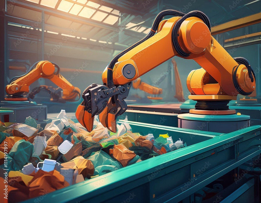 automated robotic claw sorting waste efficient recycling process Stock ... automated robotic claw sorting waste efficient recycling process Stock ...