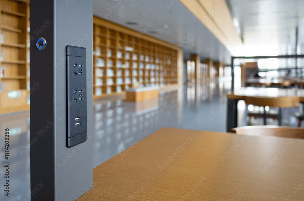 A functional built-in charging socket, including power outlets and USB ...