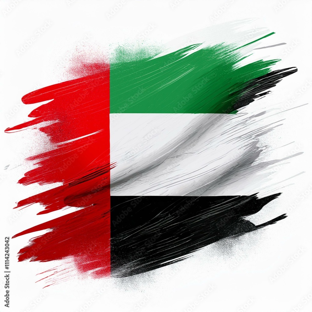 UAE Abstract Flag Design Transparent Background With AI Image Stock ...