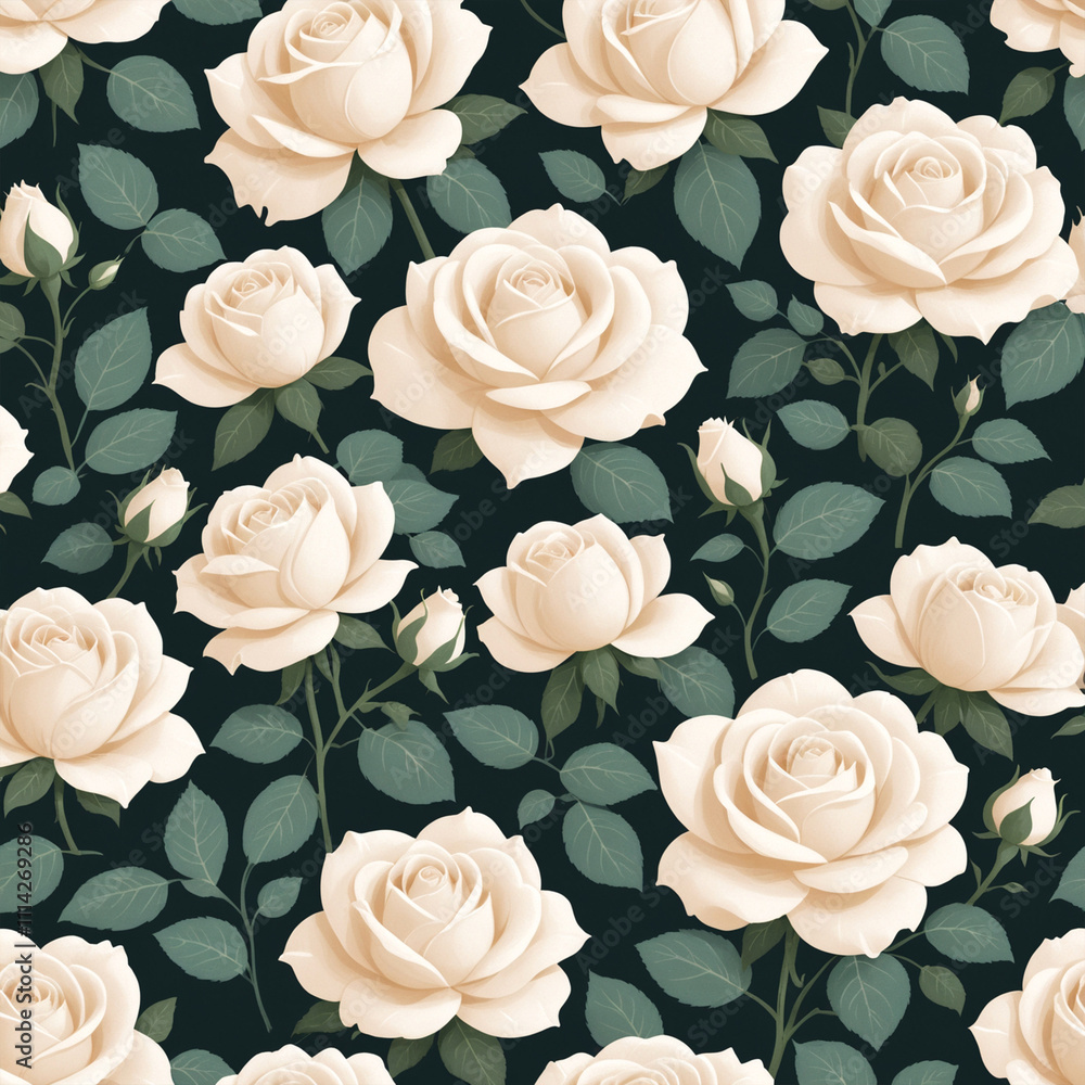 Delicate and vibrant floral pattern, perfect for textile, wallpaper or ...