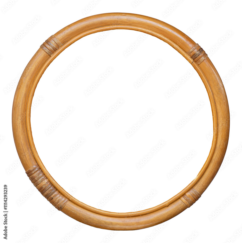 Rounded rattan frame isolated on transparent background (PNG File ...