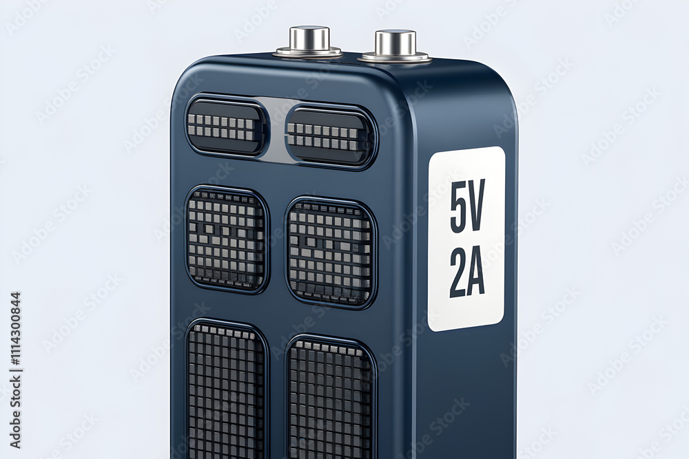 Battery replacement repair efficiency concept. A sleek, modern power ...