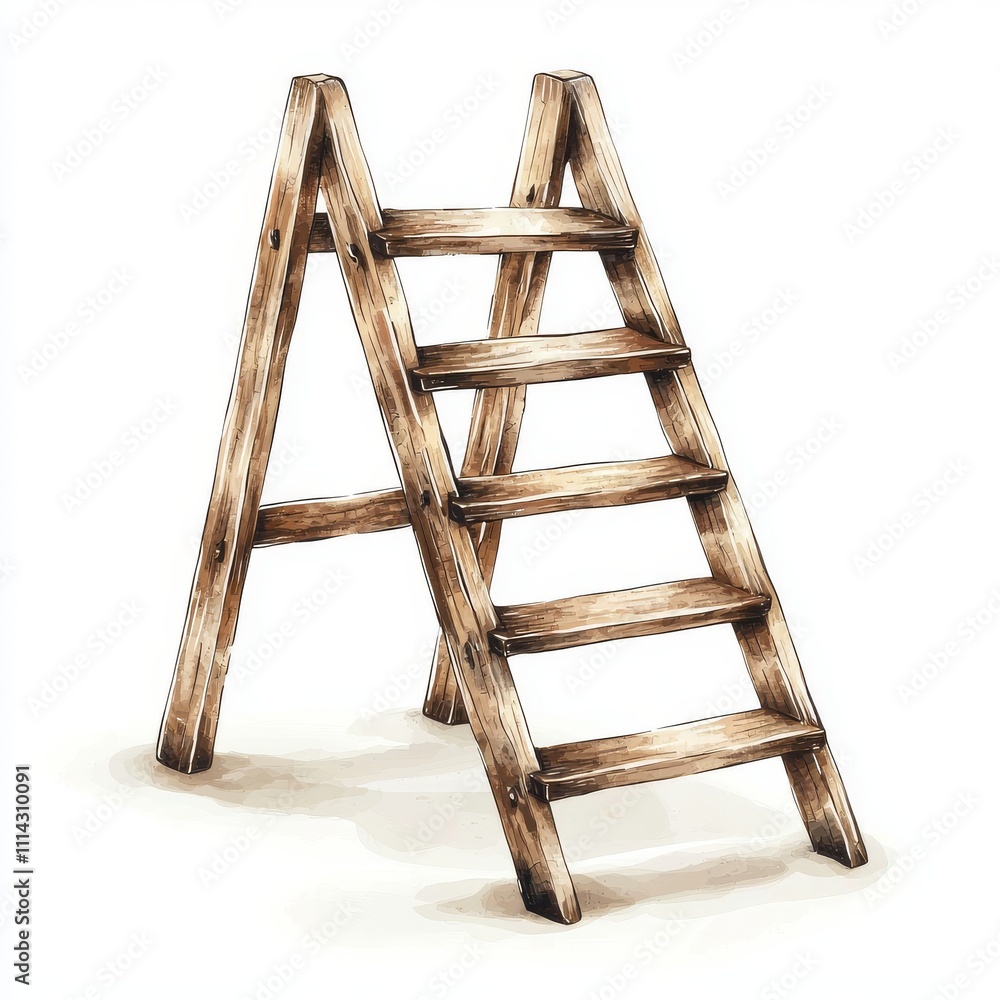 A watercolor rendering of Jacob's ladder. A clipart illustration ...
