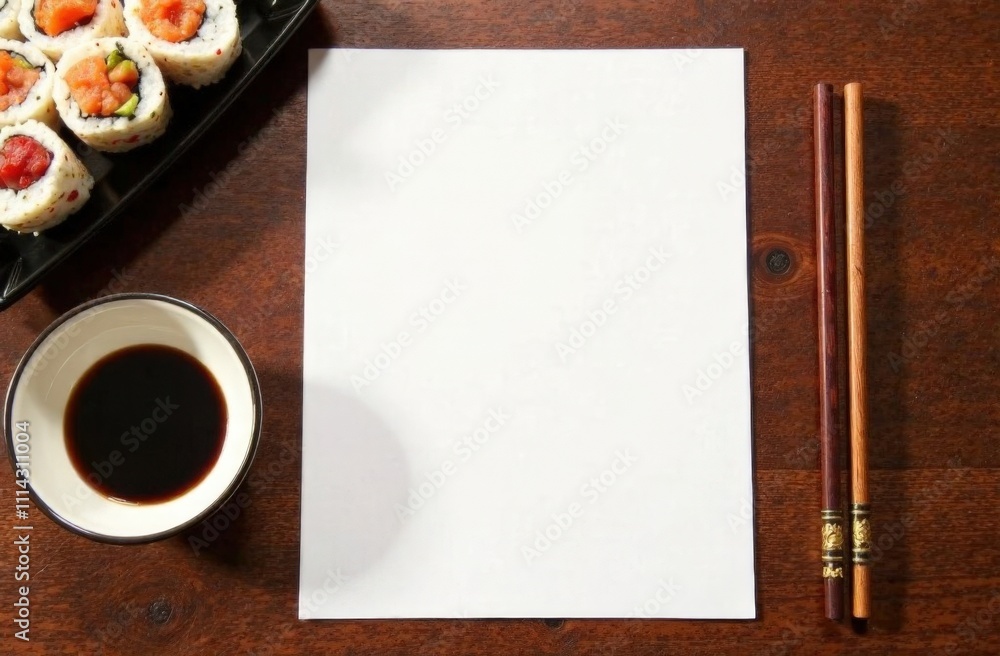 Mock up menu of stylish Japanese restaurant. Ideal choice for ...