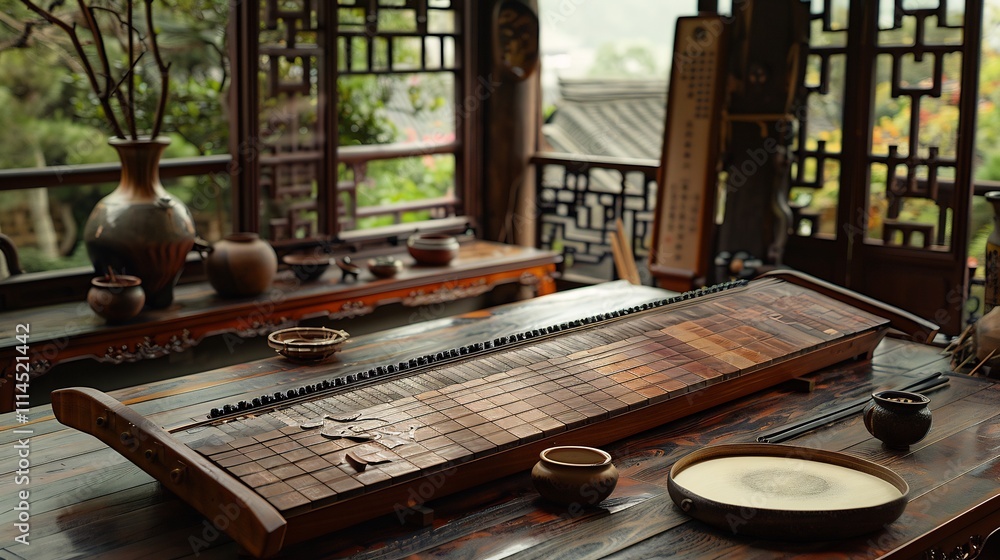 Ilustração Artistic guide the Chinese pentatonic scale Gong showcasing ...