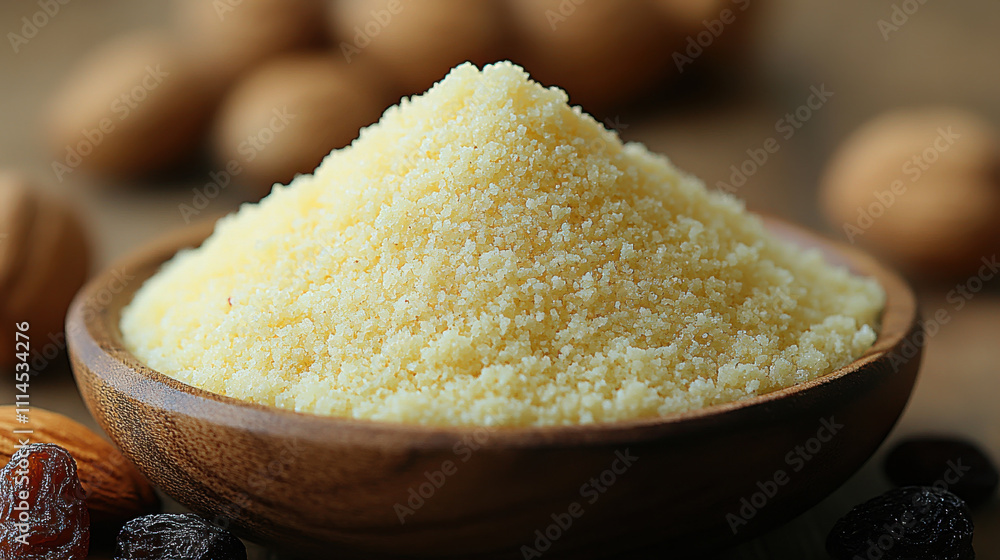 Couscous is fine grain made from durum wheat, often used in various ...