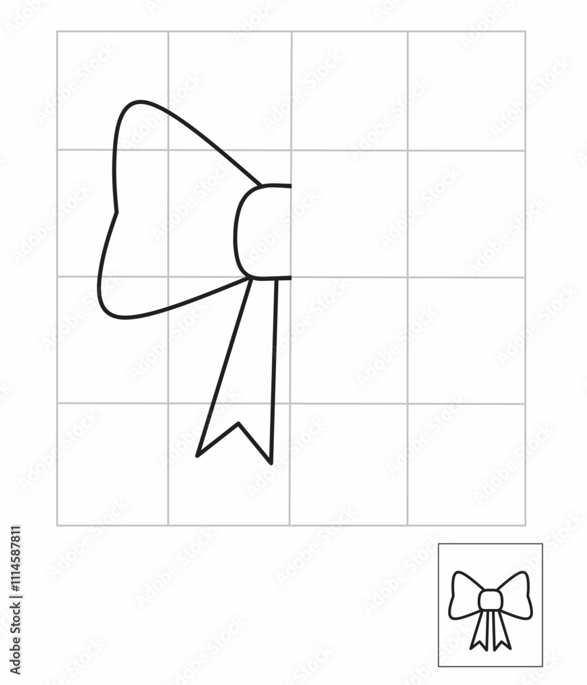 Symmetry drawing for kids, draw the other half side ribbon ctivity for ...